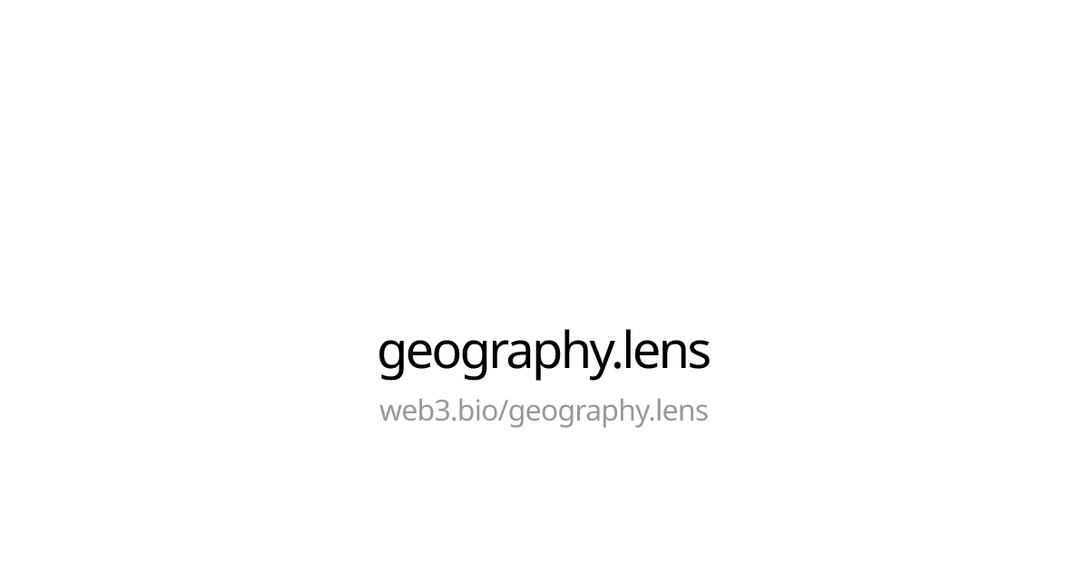 geography.lens Lens Profile - Web3.bio