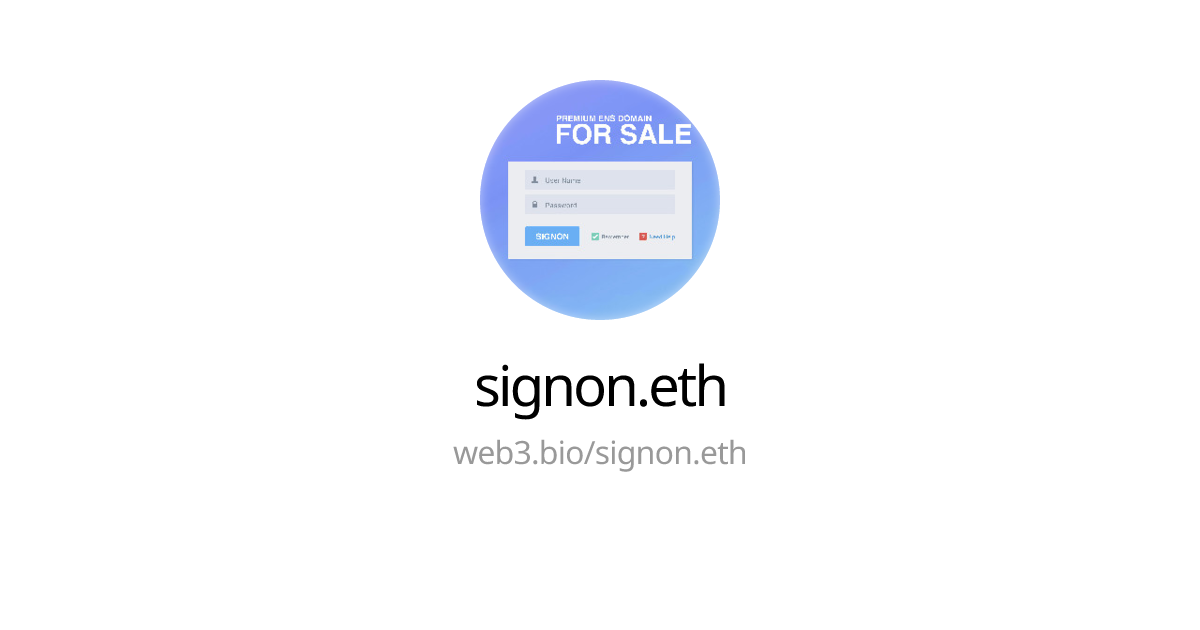 signon.eth ENS Profile - Web3.bio
