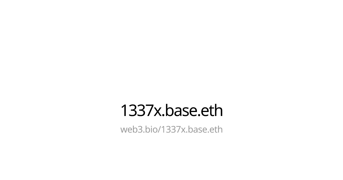 1337x.base.eth Basenames Profile - Web3.bio